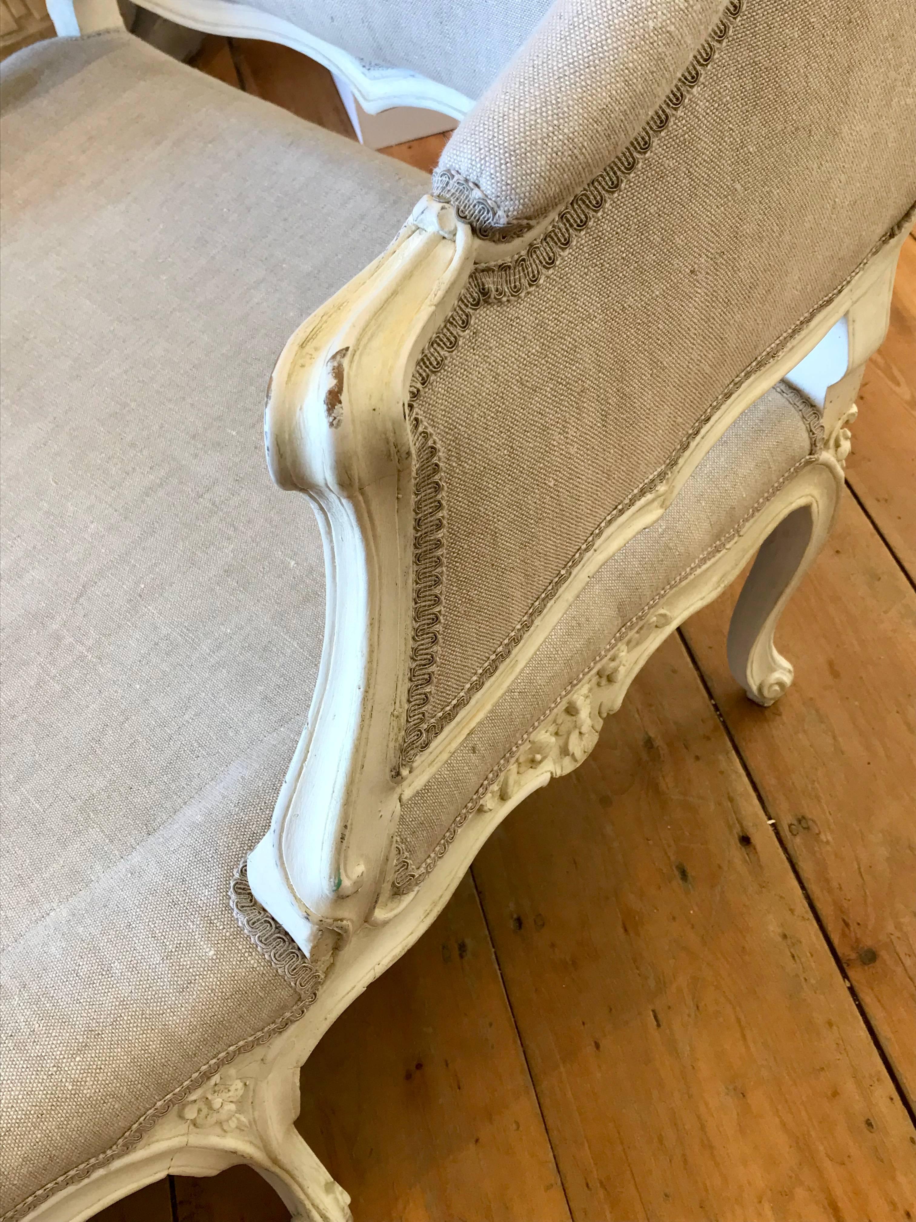 Late 18th or Early 19th Century Painted Louis XV Chaise Longue at 1stDibs
