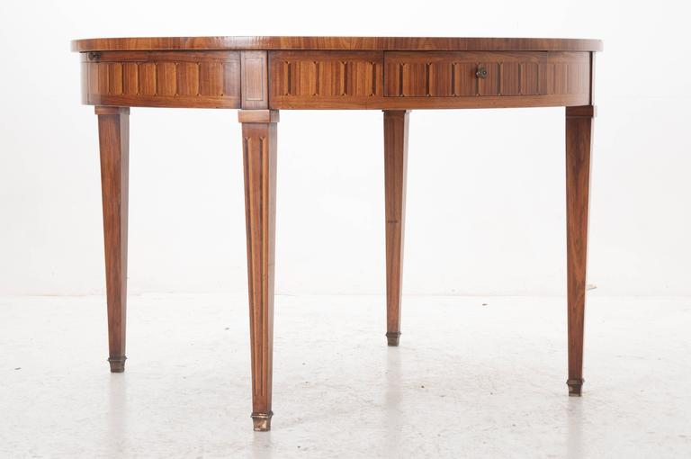 French 19th Century Directoire Round Leather Top Table at 1stDibs