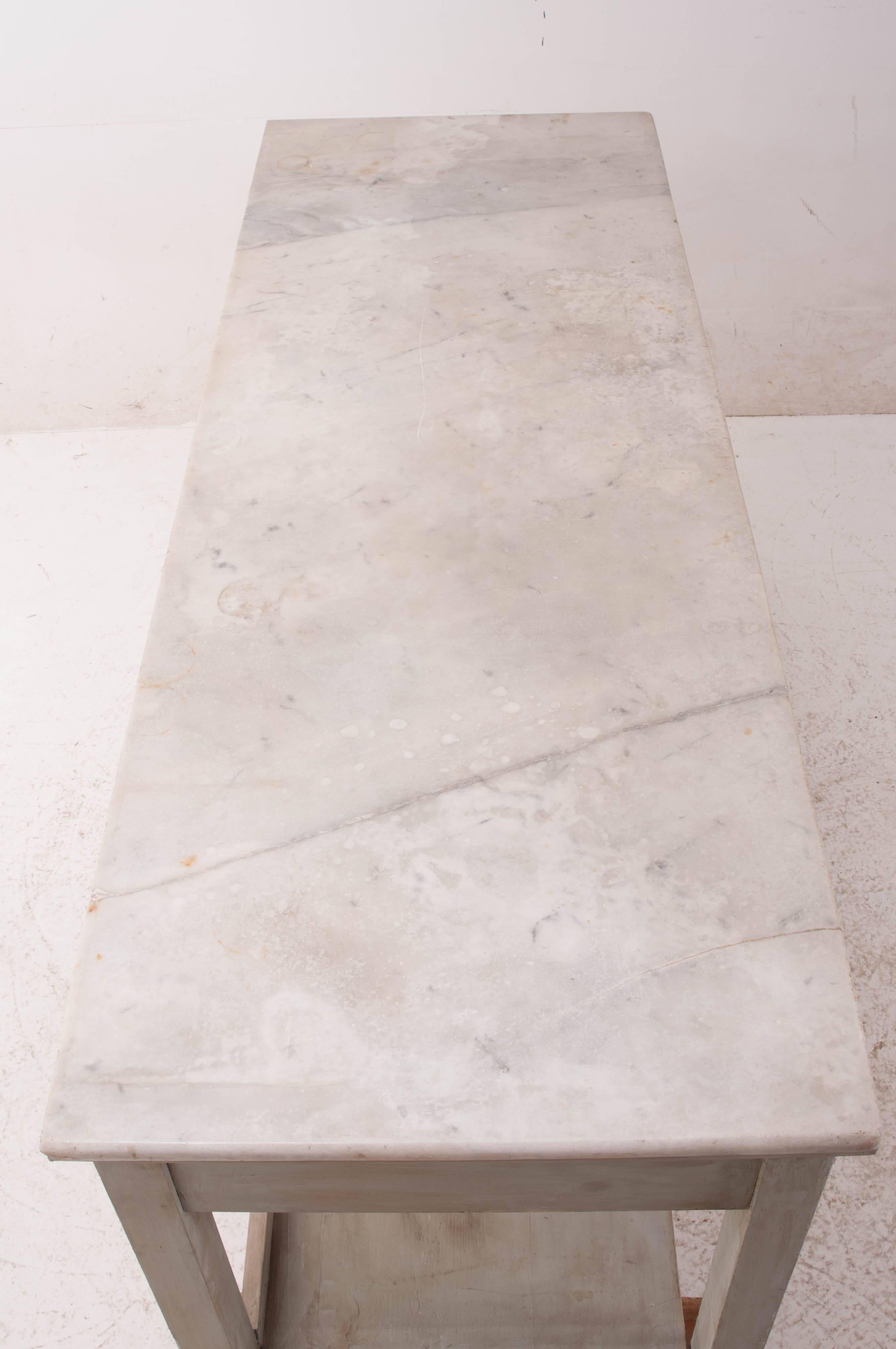 French Vintage Marble-Top Pastry Chef's Table at 1stDibs | marble top ...