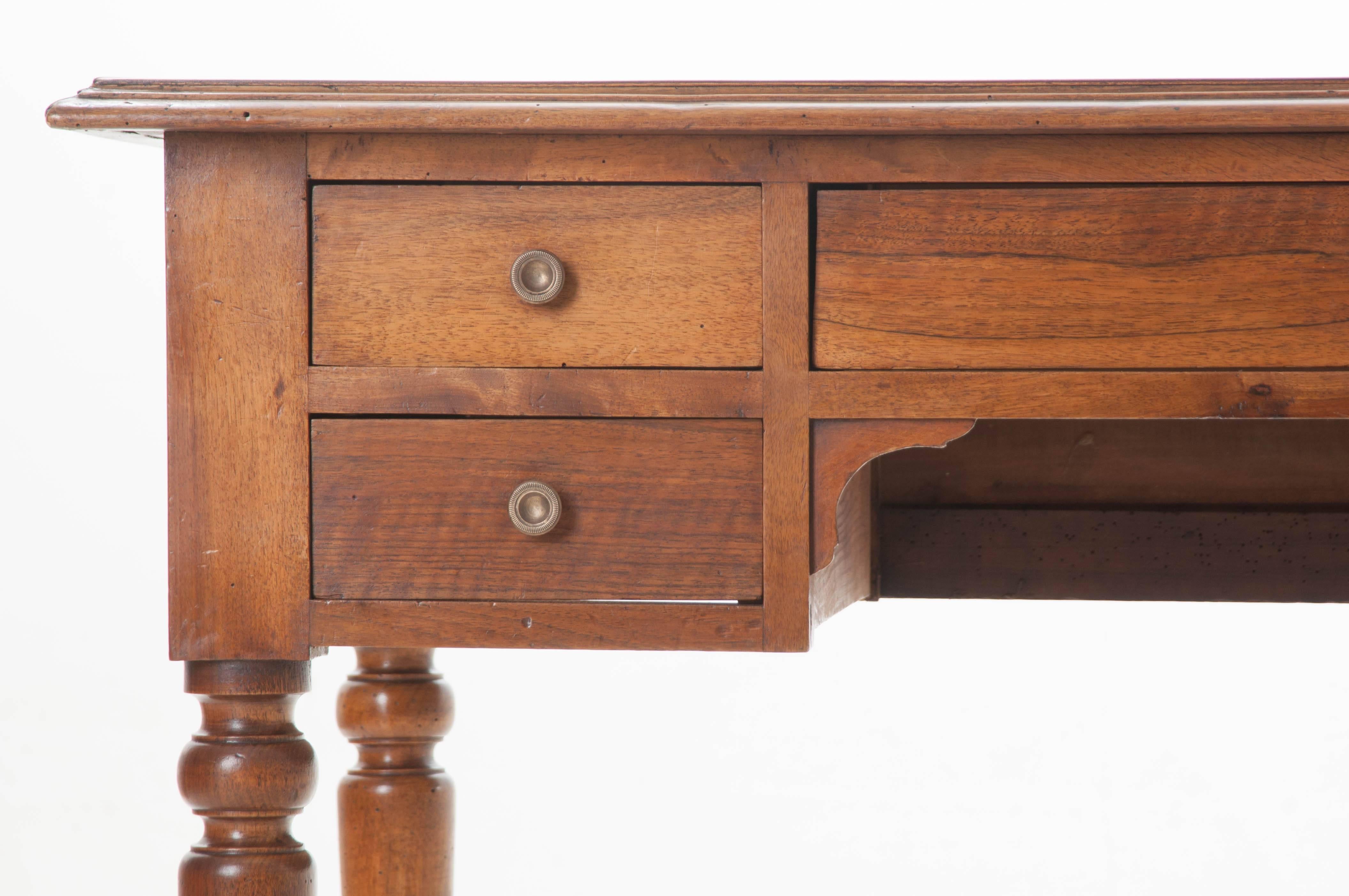 French 19th Century Walnut Leather Top Louis Philippe Desk at 1stDibs