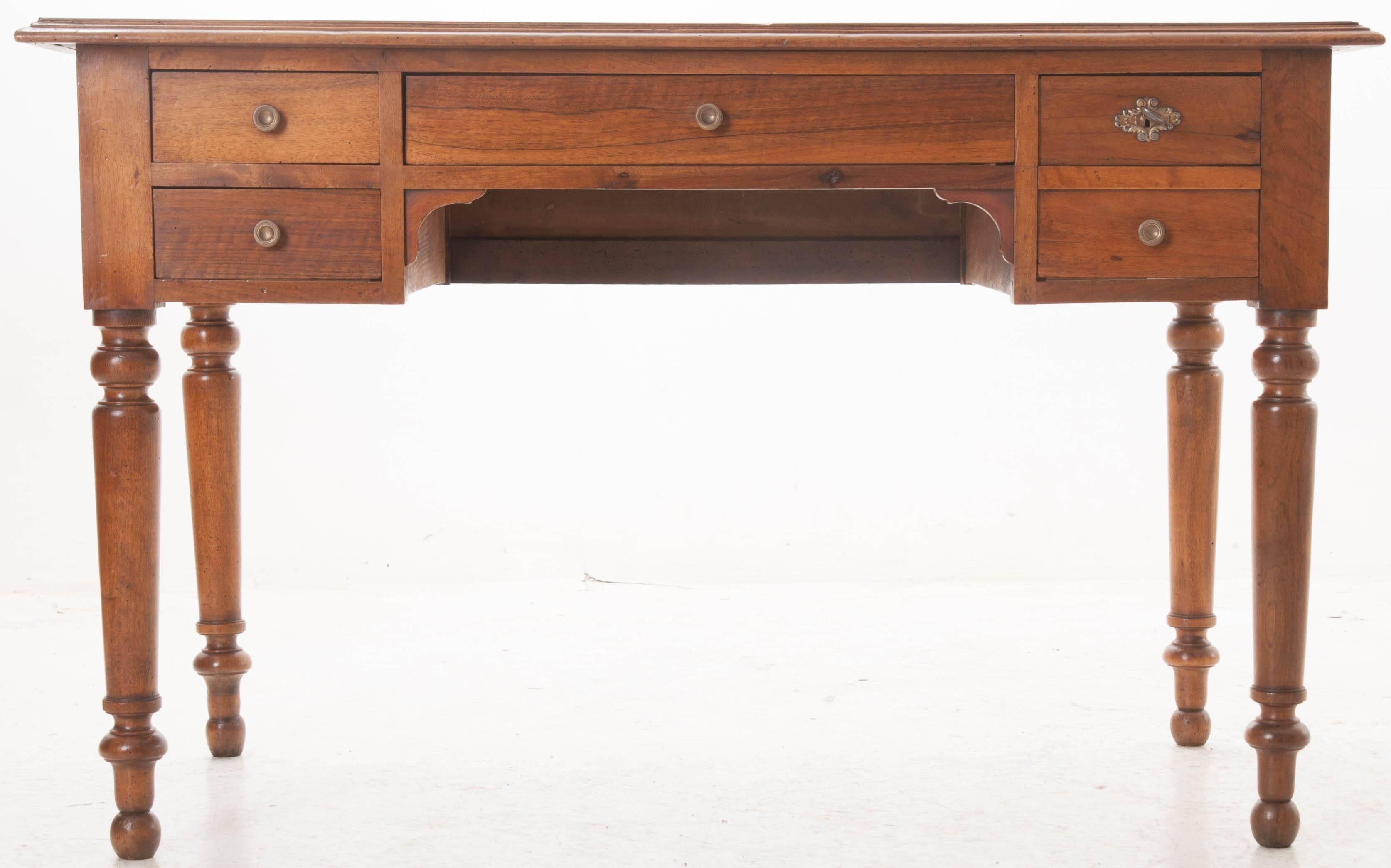 French 19th Century Walnut Leather Top Louis Philippe Desk at 1stDibs