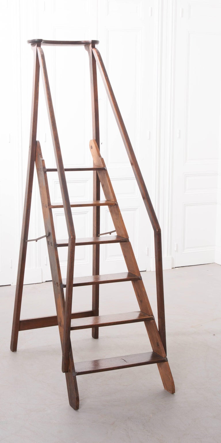 French 19th Century Walnut Folding Library Ladder at 1stDibs