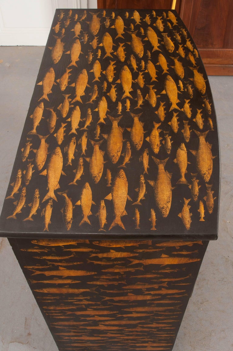 English 19th Century Découpage Fish Chest of Drawers at 1stDibs