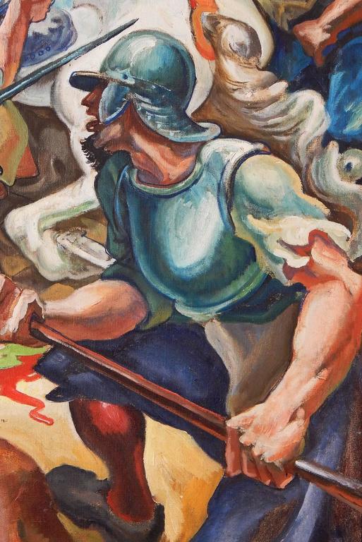 "Pitched Battle," Masterful Mural Painting by James Daugherty, WPA ...