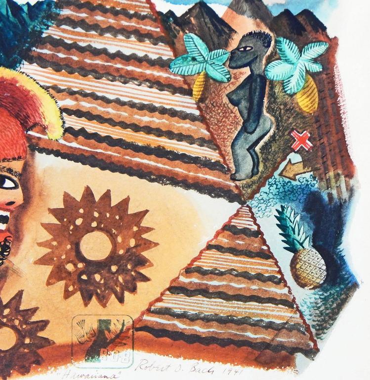 "Hawaiiana, " Extraordinary Art Deco Cubist Surreal Painting after ...