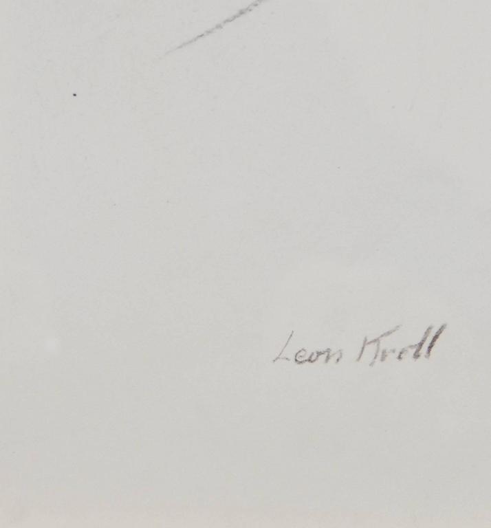 "Man's Portrait, Three Quarters View, " Powerful Drawing by Leon Kroll ...