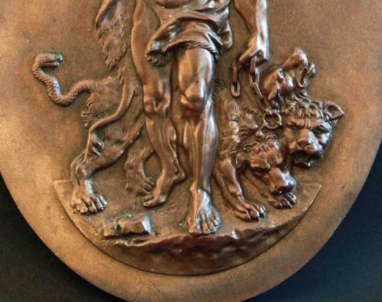 "Twelfth Labor of Hercules," Bronze Relief Panel Depicting Hercules and ...