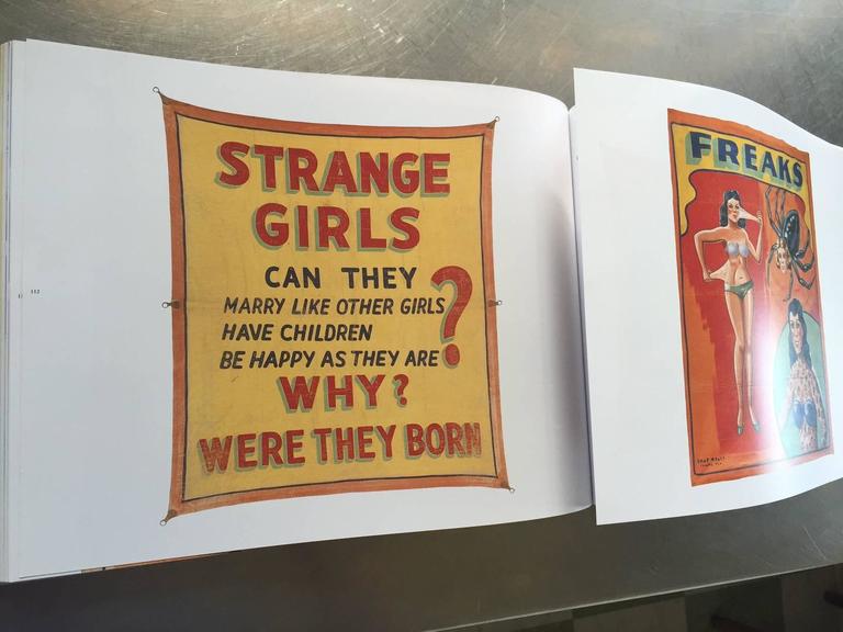 Vintage Hand-Painted Canvas All-Girl Freak Show Banner at 1stDibs