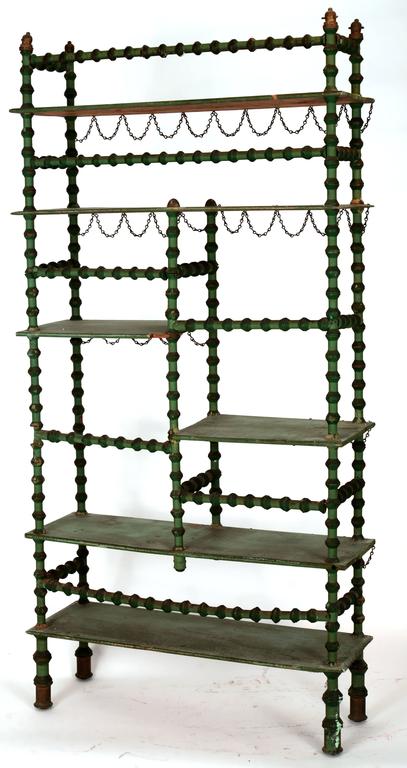 Ornate Spool Shelving Unit For Sale at 1stDibs