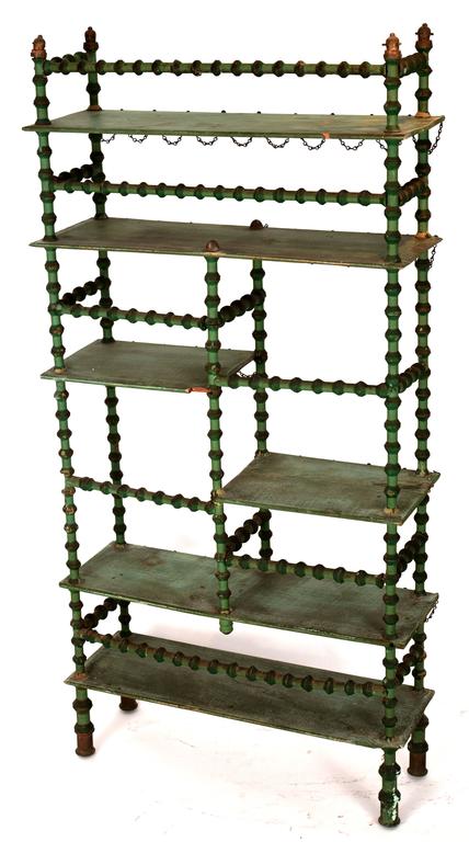 Ornate Spool Shelving Unit For Sale at 1stDibs