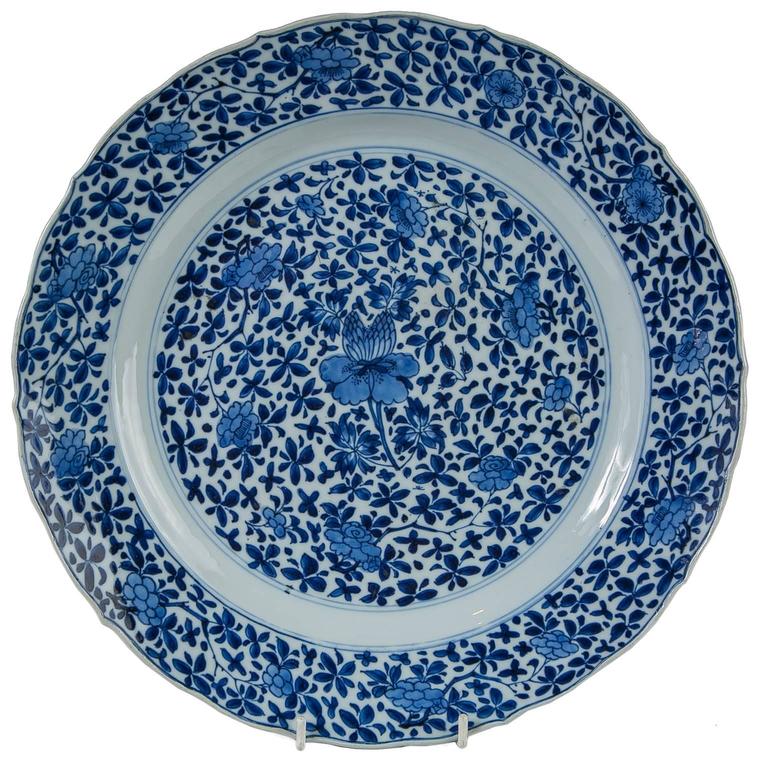 Antique Chinese Blue and White Porcelain Charger at 1stDibs | blue and ...