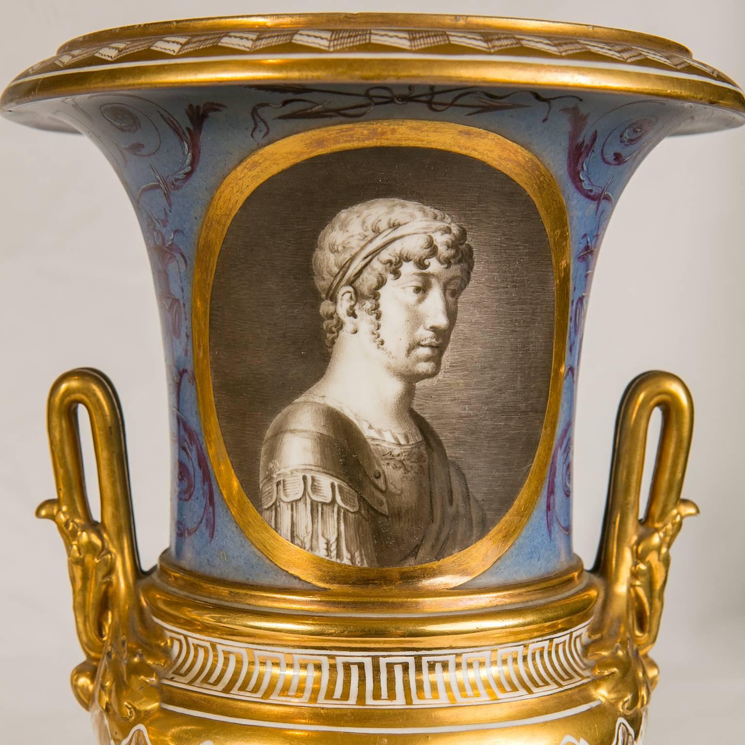 Pair of Neoclassical Portrait Vases Made in France circa 1820 For Sale ...