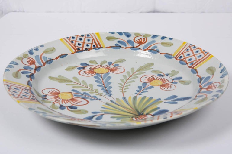 Antique English Delft Charger Made circa 1750 at 1stDibs