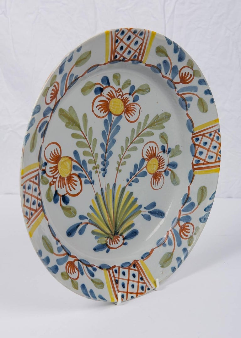 Antique English Delft Charger Made circa 1750 at 1stDibs