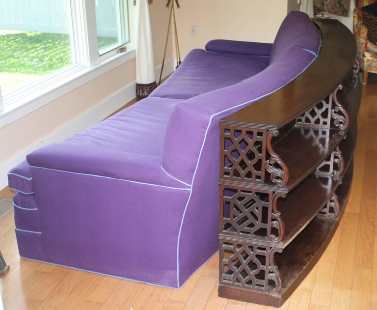 Edwardian Chinese Chippendale Sofa-Back Bookcase For Sale at 1stDibs