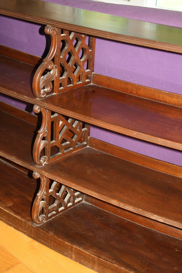 Edwardian Chinese Chippendale Sofa-Back Bookcase For Sale at 1stDibs