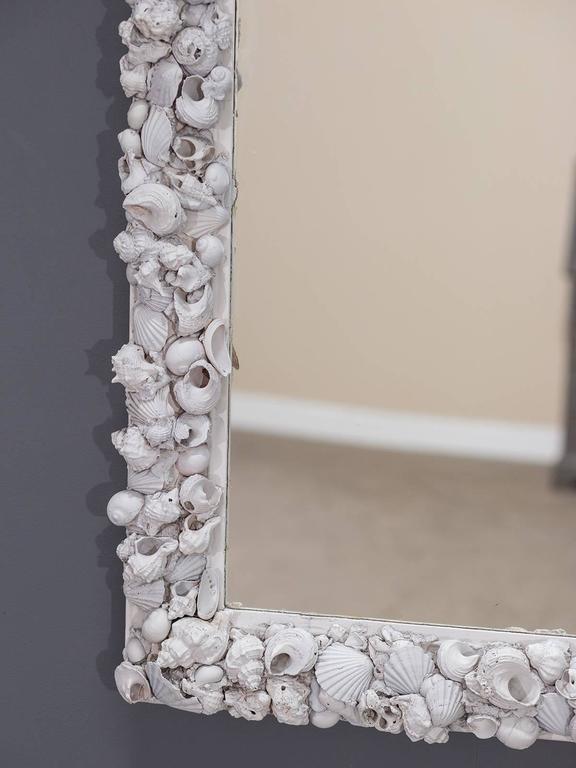 Antique French Painted Shell Mirror, circa 1890 at 1stDibs