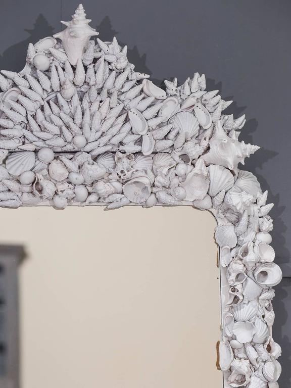 Antique French Painted Shell Mirror, circa 1890 at 1stDibs