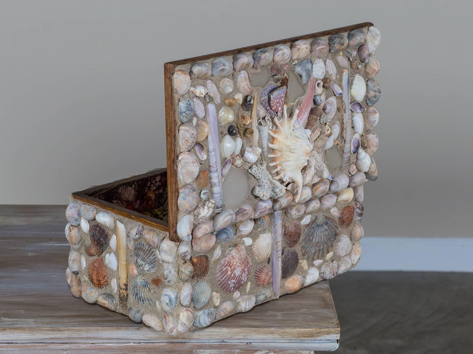 Vintage French Shell Decorated Box, circa 1940 at 1stDibs