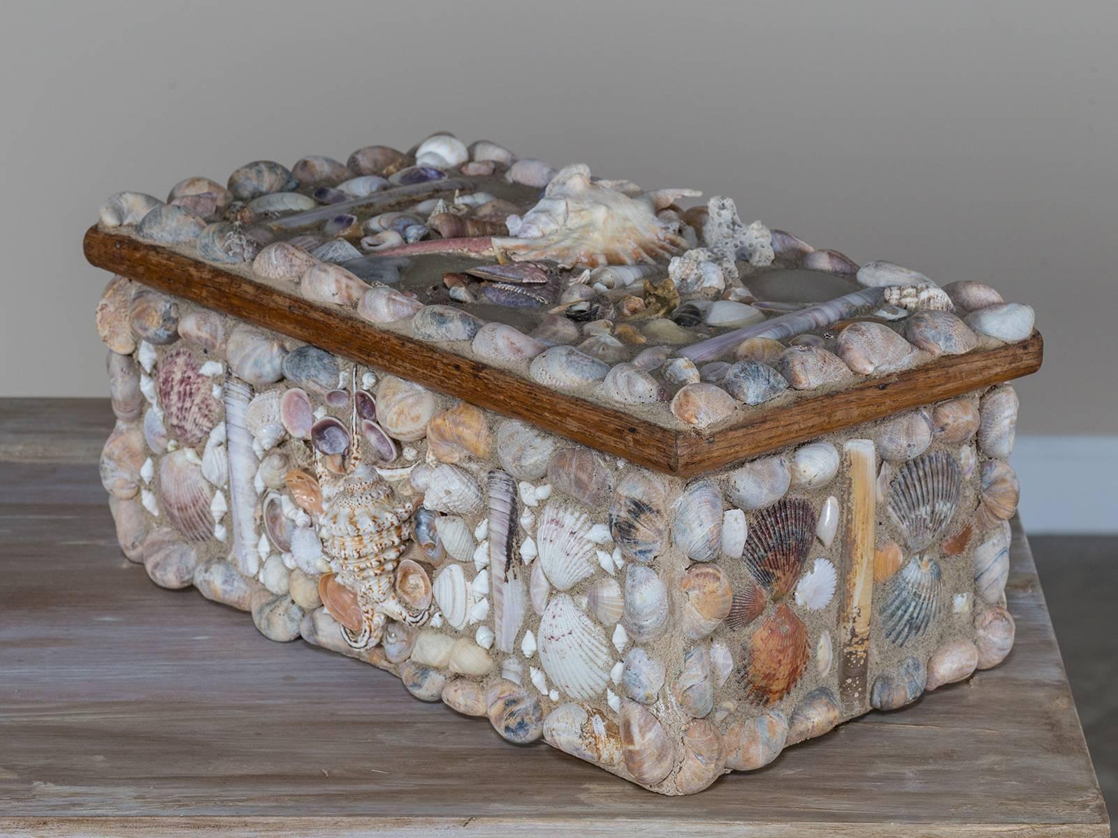 Vintage French Shell Decorated Box, circa 1940 at 1stDibs