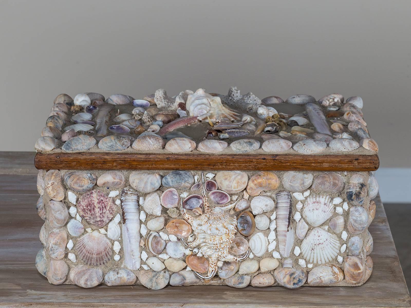 Vintage French Shell Decorated Box, circa 1940 at 1stDibs