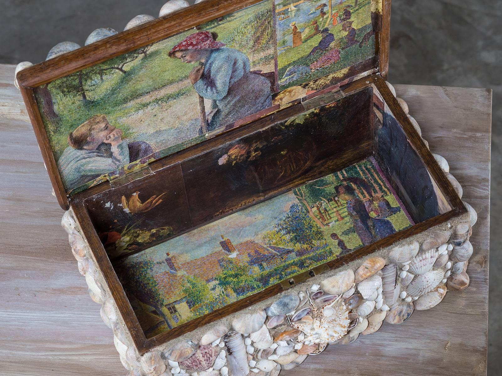 Vintage French Shell Decorated Box, circa 1940 at 1stDibs