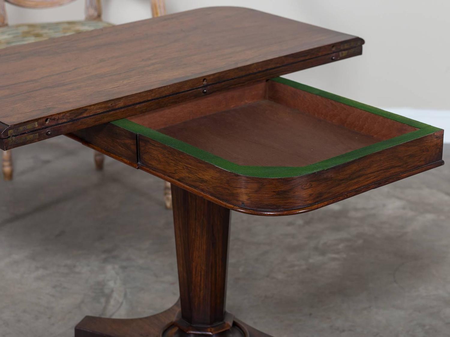 Antique English Rosewood Game Table, circa 1840 at 1stdibs