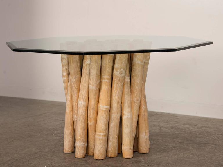 Vintage Budji Collection Bamboo Table Base, American, circa 1980, Glass ...