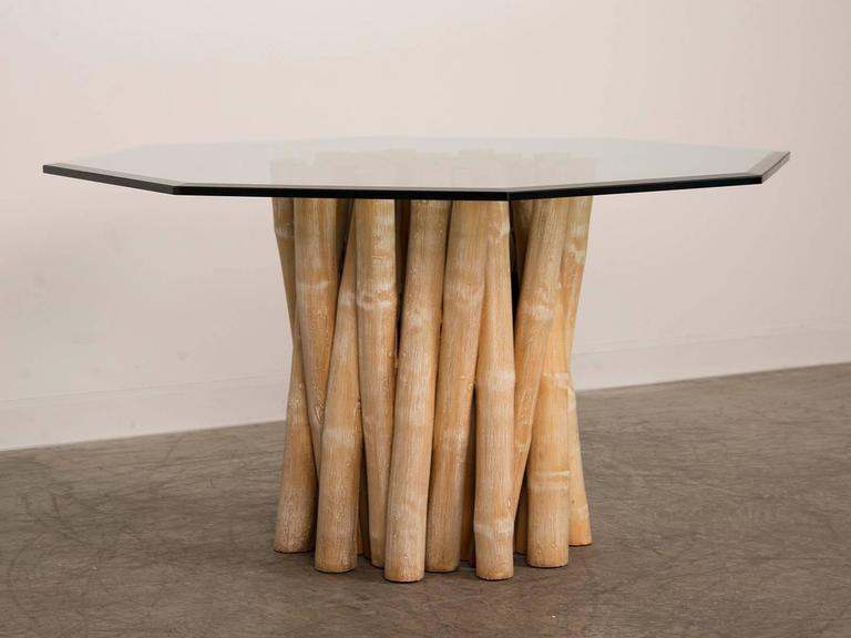 Vintage Budji Collection Bamboo Table Base, American, circa 1980, Glass ...