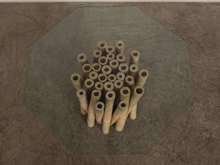 Vintage Budji Collection Bamboo Table Base, American, circa 1980, Glass ...