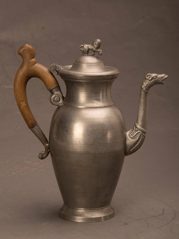 Large German Pewter Coffee Pot, circa 1900 For Sale at 1stDibs