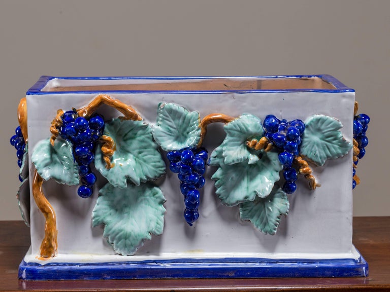 Vintage Italian Ceramic Planter Jardinière by Solimene, Vietri at ...