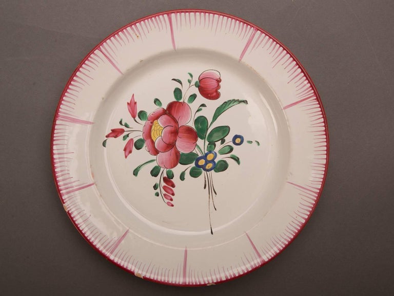 Eight Antique French Barbotine Ware Hand-Painted Plates, circa 1880 For ...