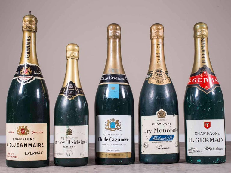 Collection of Vintage French Grand Scale Replica Champagne Bottles ...