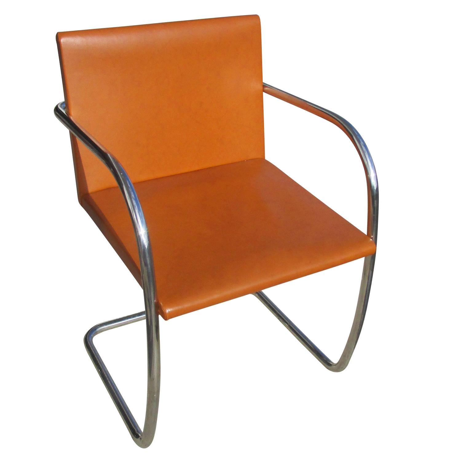 Vintage Mid-Century BRNO Thin Series Tubular Leather Chair at 1stdibs