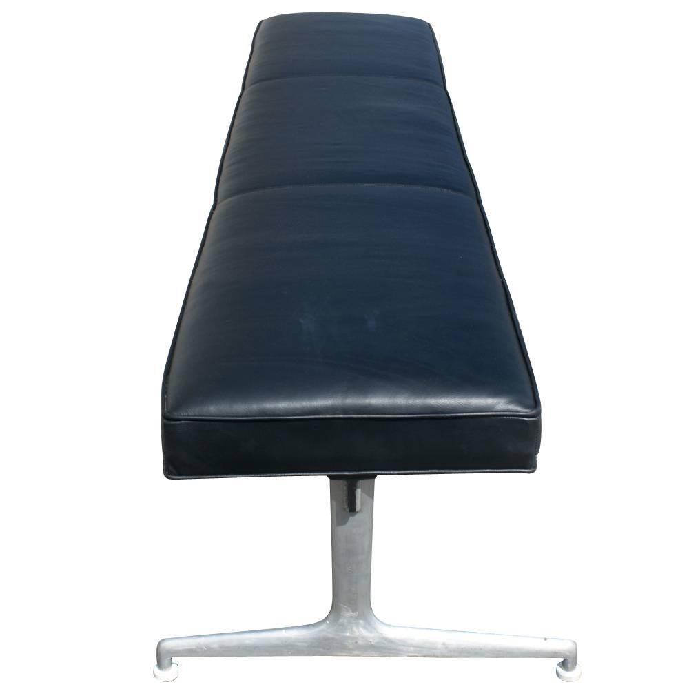 Herman Miller Leather Aluminum Nelson Bench at 1stDibs