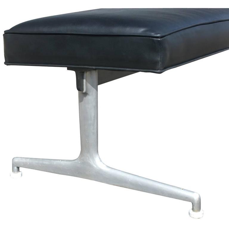 Herman Miller Leather Aluminum Nelson Bench at 1stdibs