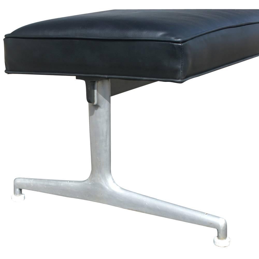 Herman Miller Leather Aluminum Nelson Bench at 1stDibs