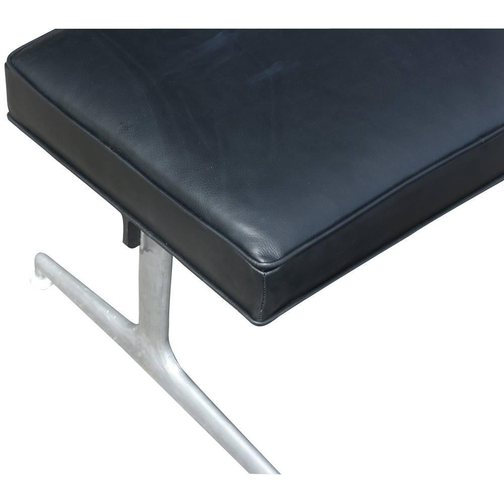 Herman Miller Leather Aluminum Nelson Bench at 1stDibs