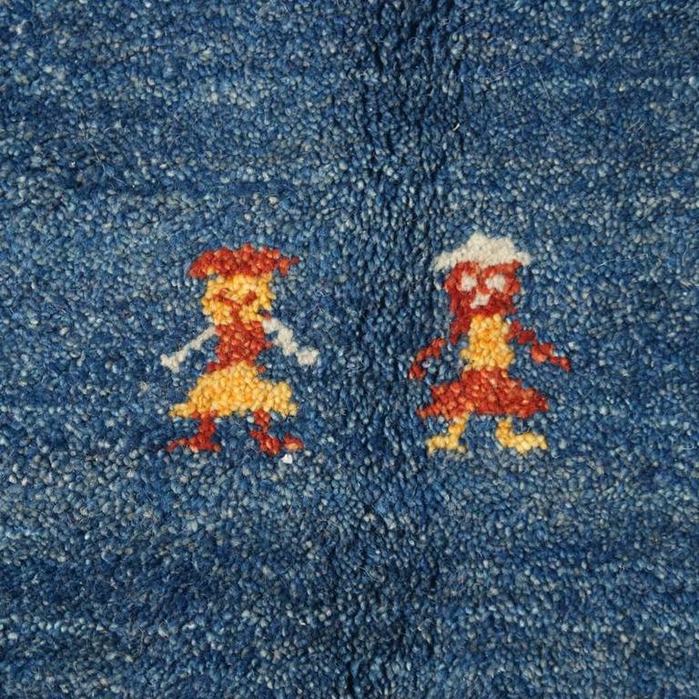 Hand-Knotted India Gabbeh Rug at 1stDibs