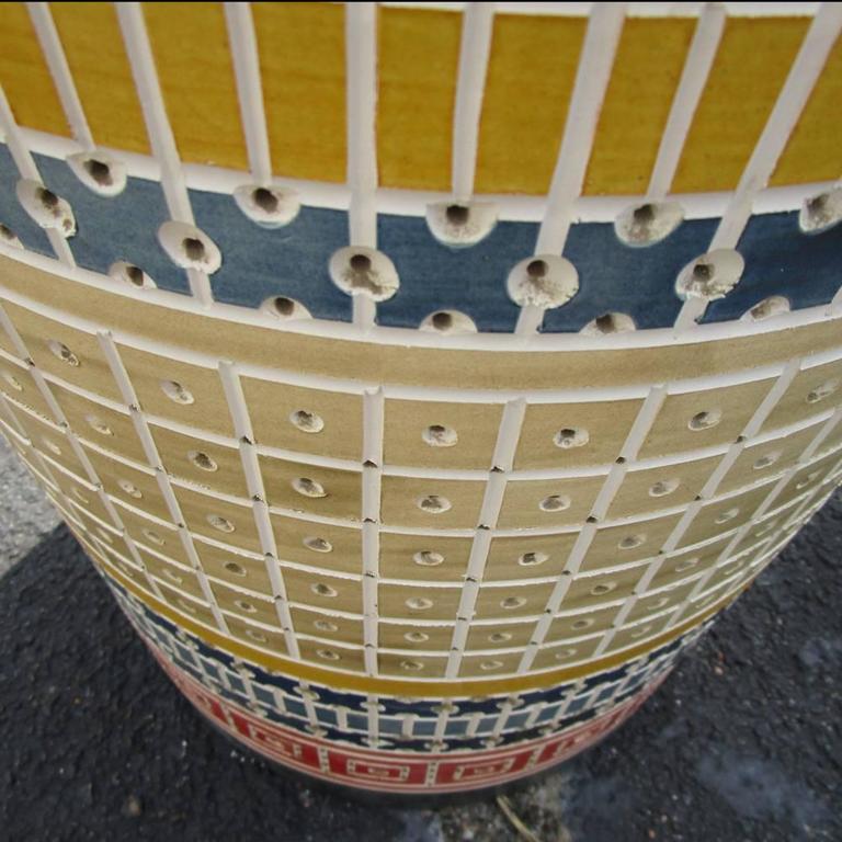 Midcentury Perforated Ceramic Pendant Lamp by Beaumont Mood at 1stDibs