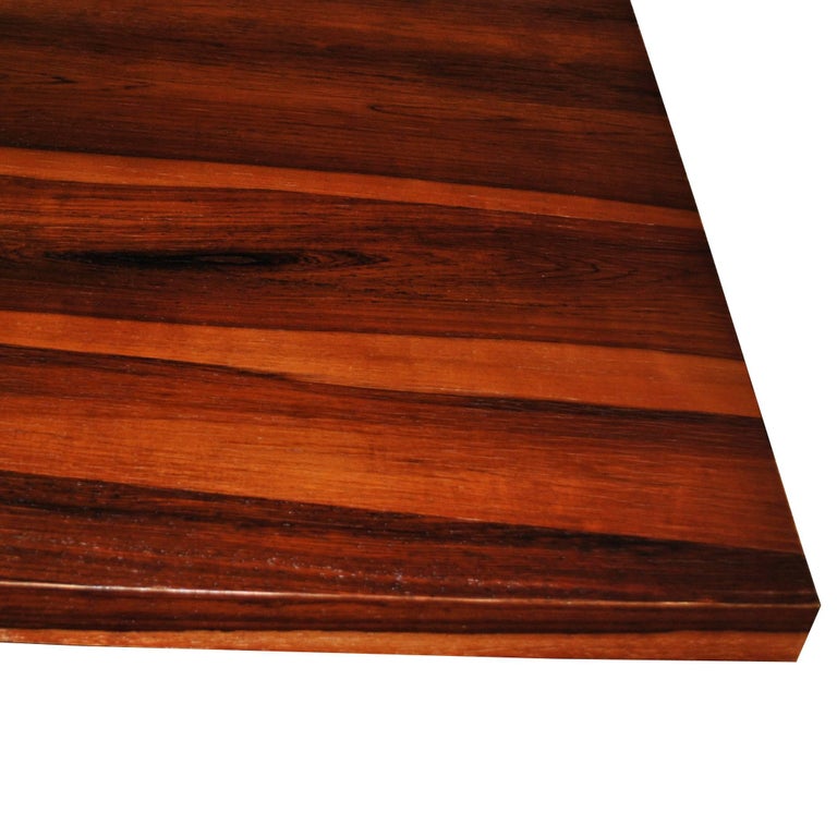 6.5FT Pieff Rosewood Chrome Table Desk For Sale at 1stDibs
