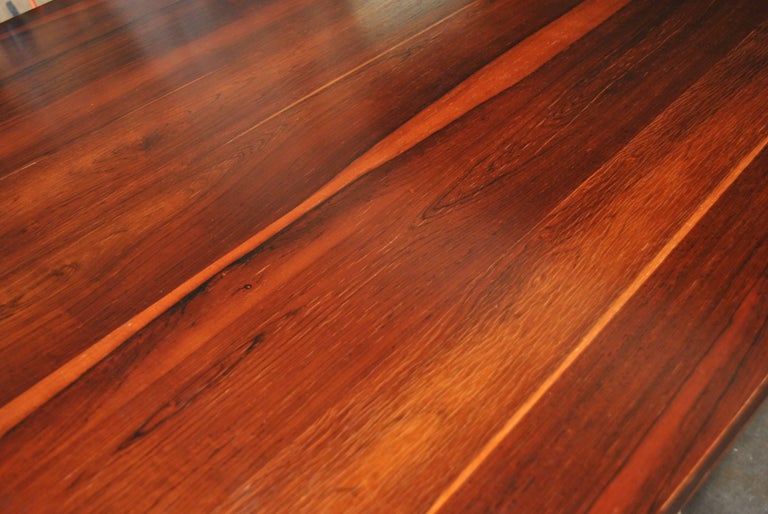 6.5FT Pieff Rosewood Chrome Table Desk For Sale at 1stDibs