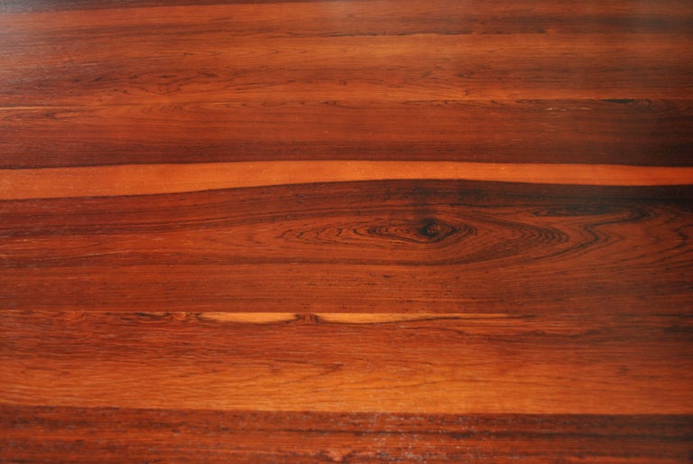 6.5FT Pieff Rosewood Chrome Table Desk For Sale at 1stDibs