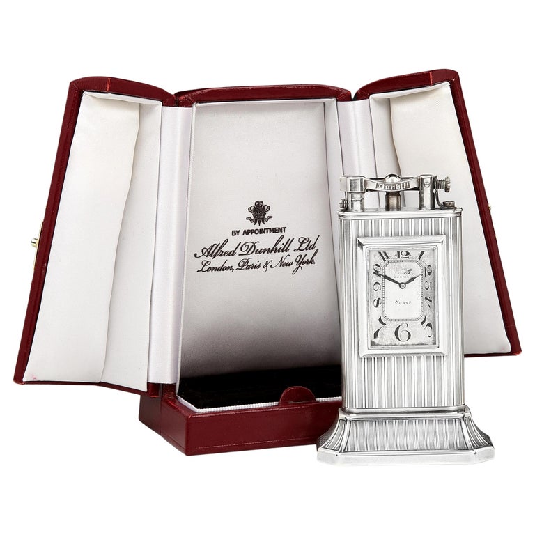 Alfred Dunhill Sterling Silver 'Club Clock' Lighter, 1929 For Sale at ...