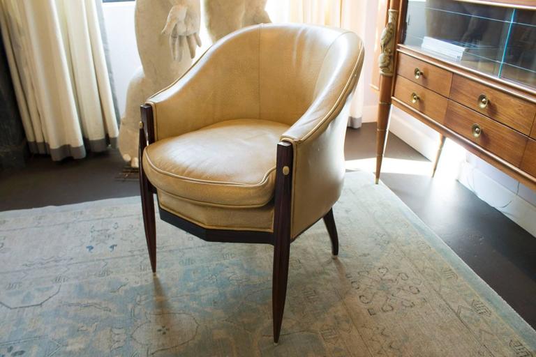 Mahogany and Rosewood Chair in the Style of Ruhlmann at 1stDibs