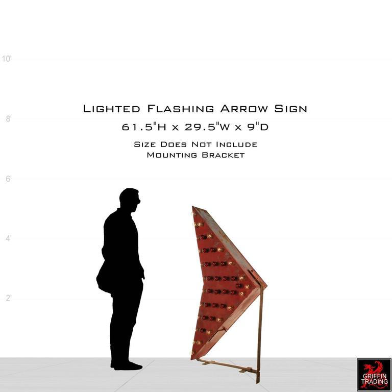 Vintage Flashing Lighted Arrowhead Sign, Double Sided For Sale at 1stDibs