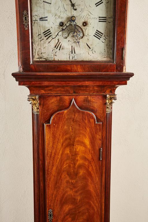 18th Century Mahogany English Flat Top Grandfather Clock by John ...