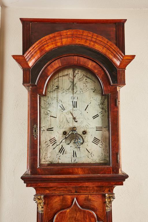 18th Century Mahogany English Flat Top Grandfather Clock by John ...