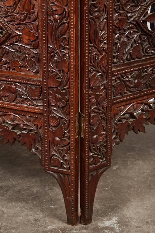 Three-Panel 20th Century Indian Carved Screens at 1stDibs